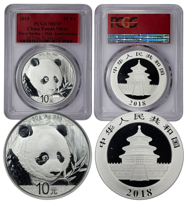 2018 China 10 Yuan Silver Panda MS70 PCGS (34642692) First Strike | The ...